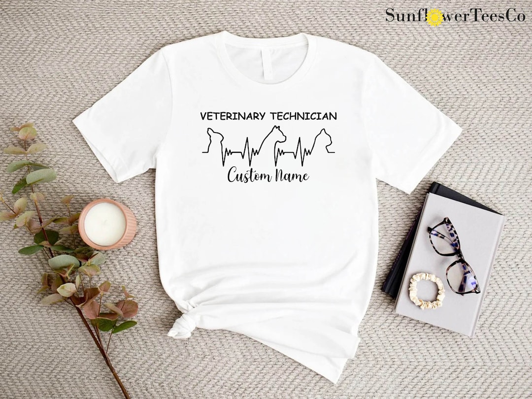 Custom Heartbeat Animal Graphic Veterinary Technician Shirt ...