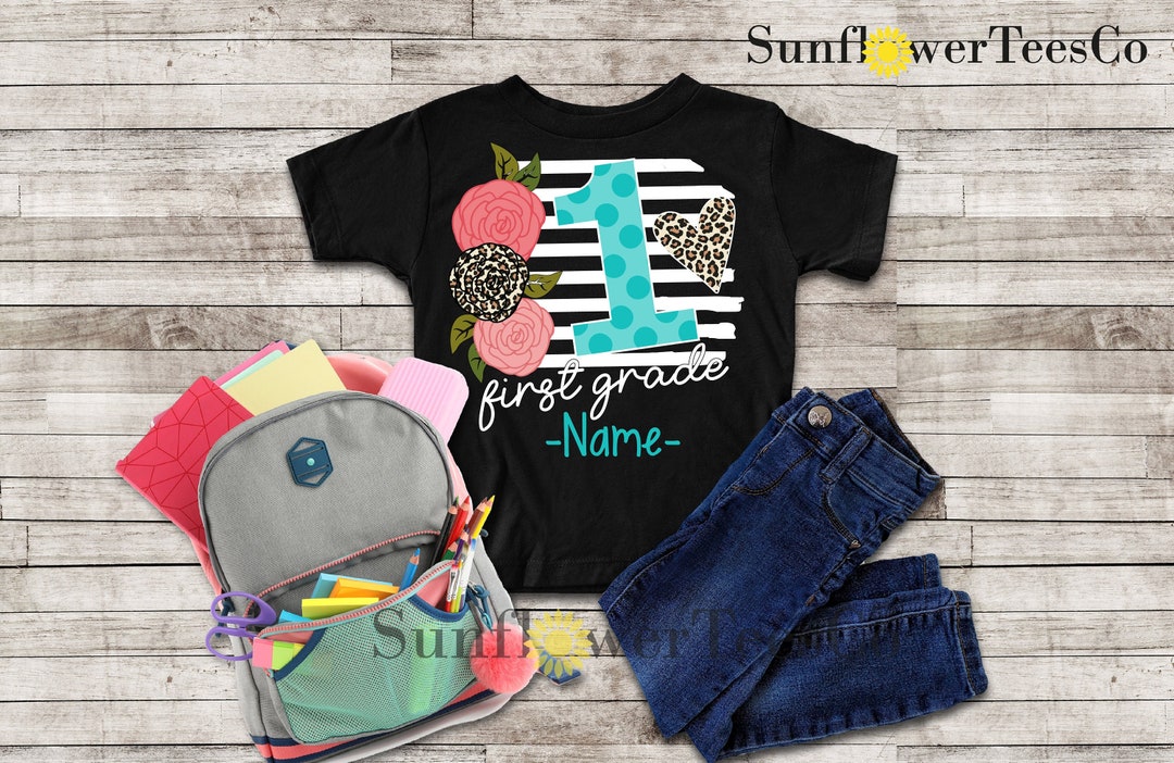 Hello 1st Grade, Custom First Grade Shirt, Little Girl Tees ...