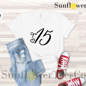 15 Age Shirt, Fifteen Birthday Tee, 15th Birthday Shirt, 15th Birthday ...