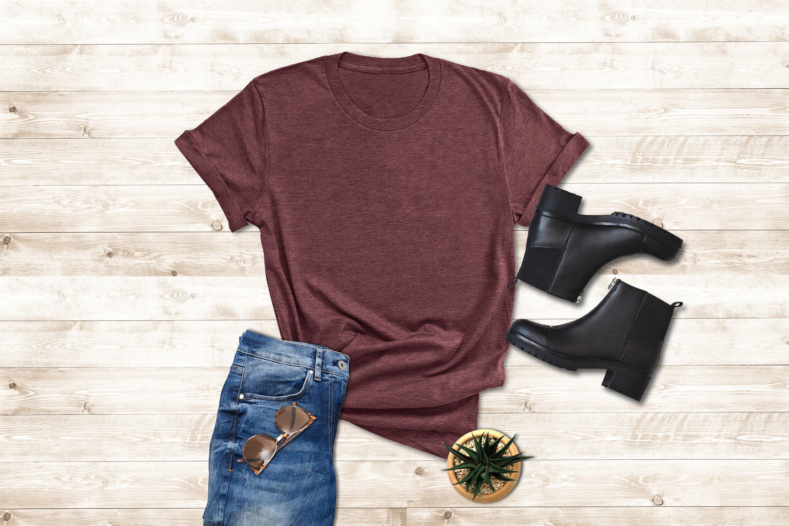 Plain Heather Maroon Shirt Blank Heather Maroon Shirt Bulk | Etsy