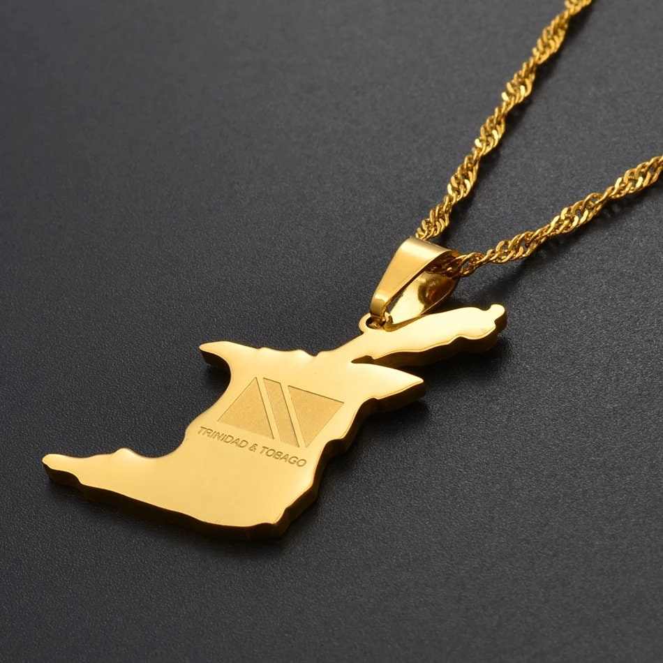 Gold Plated Trinidad and Tobago Necklace - Etsy UK