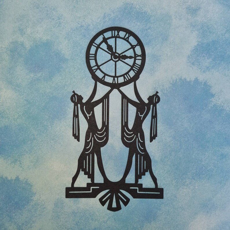 Vintage Clock Cutout Silhouette Art Deco - Etsy