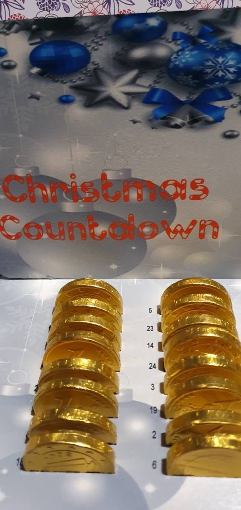 Reusable Advent Calendar Chocolate Coin Personalised Countdown ...