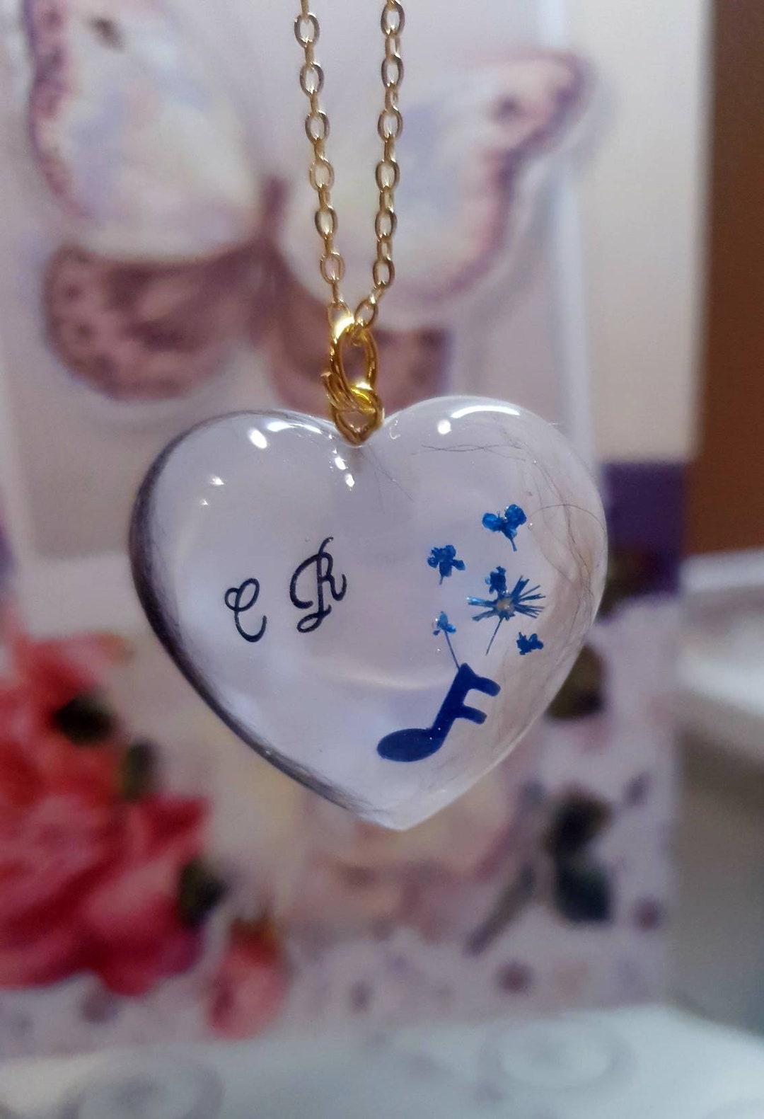 Personalised Hair Keepsake Memorial Necklace / Personalised Lock of ...