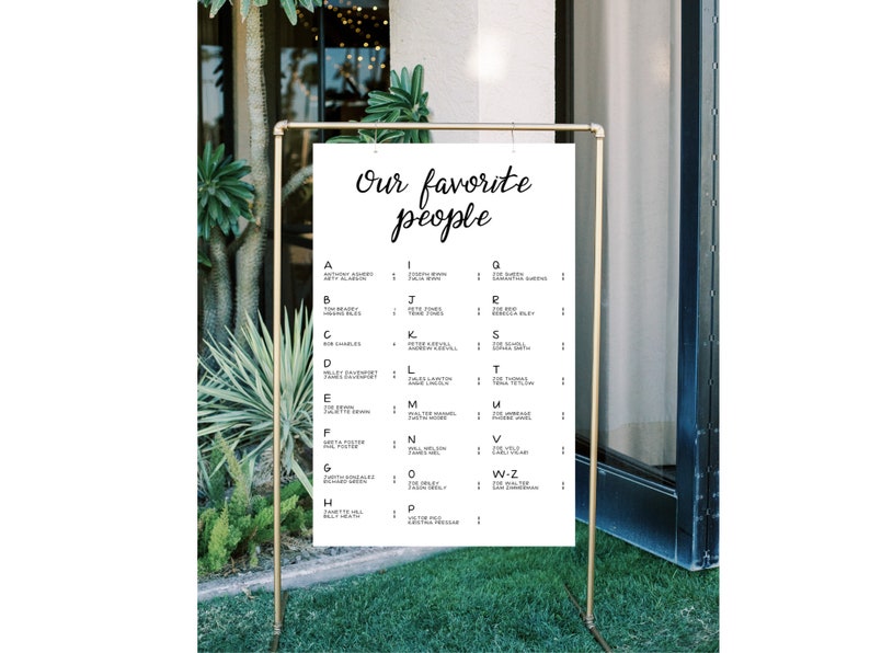 Modern Seating Chart Sign, Wedding Seating Chart Sign, Printable ...