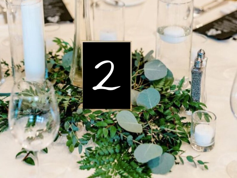 Minimal Wedding Table Number Sign, Black Table Number Sign, Printable ...
