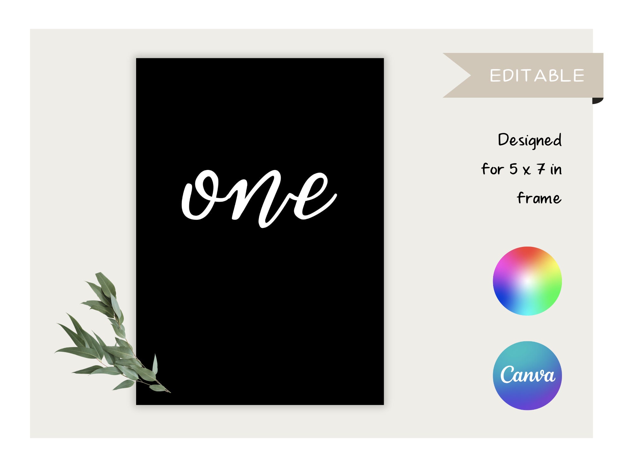 Minimal Wedding Table Number Sign, Black Table Number Sign, Printable ...