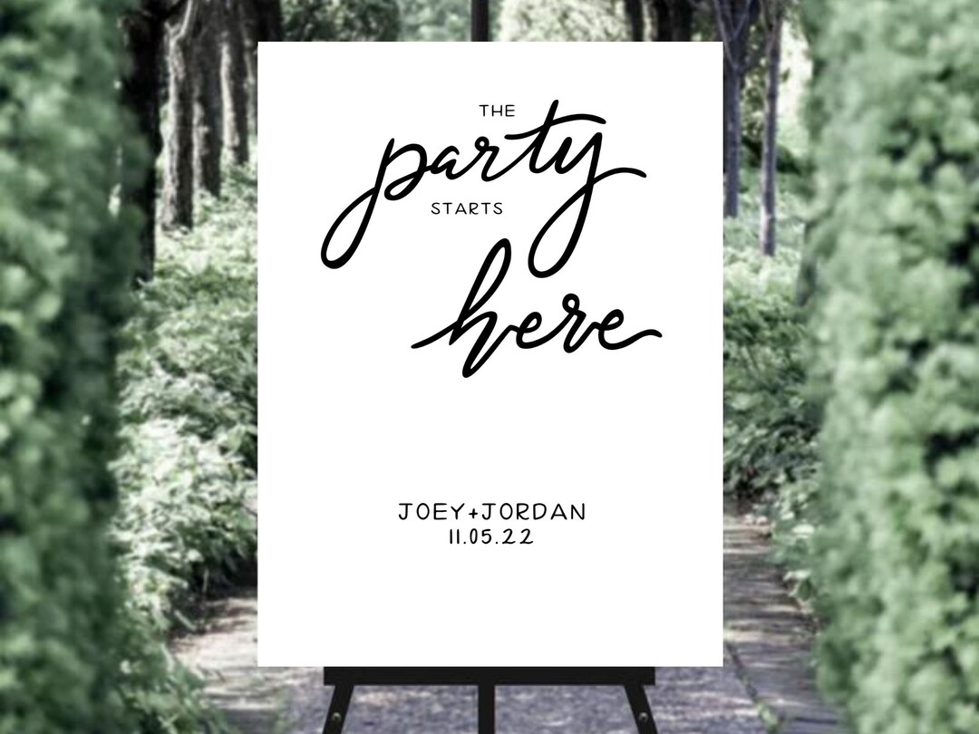 The Party Starts Here Sign, Welcome to the Party Sign, Wedding ...