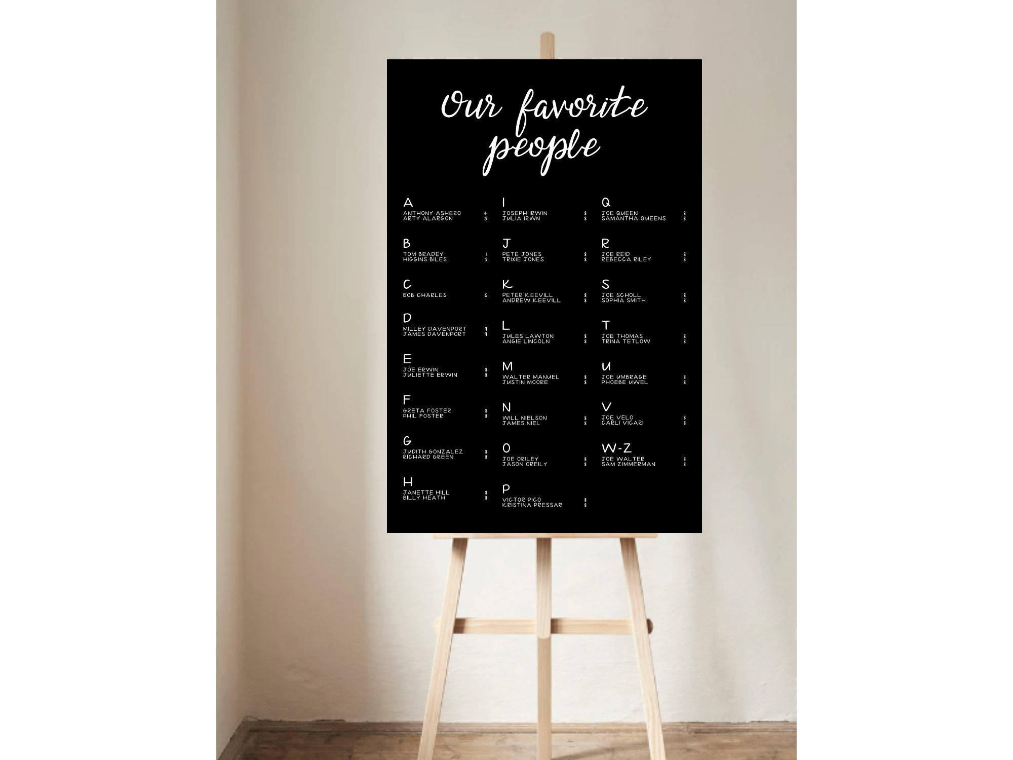Modern Seating Chart Sign, Wedding Seating Chart Sign, Printable ...