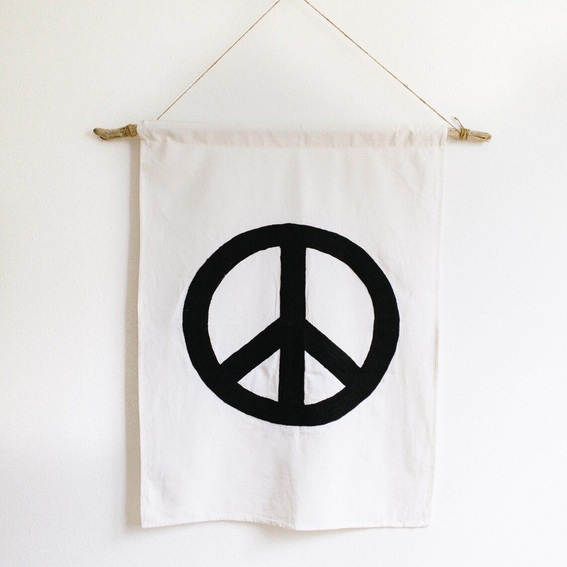 PEACE Wall Hanging Banner 100% Embroidered Cotton Canvas - Etsy