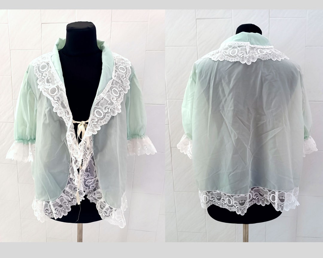 Vintage 80's Nylon Italy Peignoir Wedding Night-dress Robe Nylon and ...