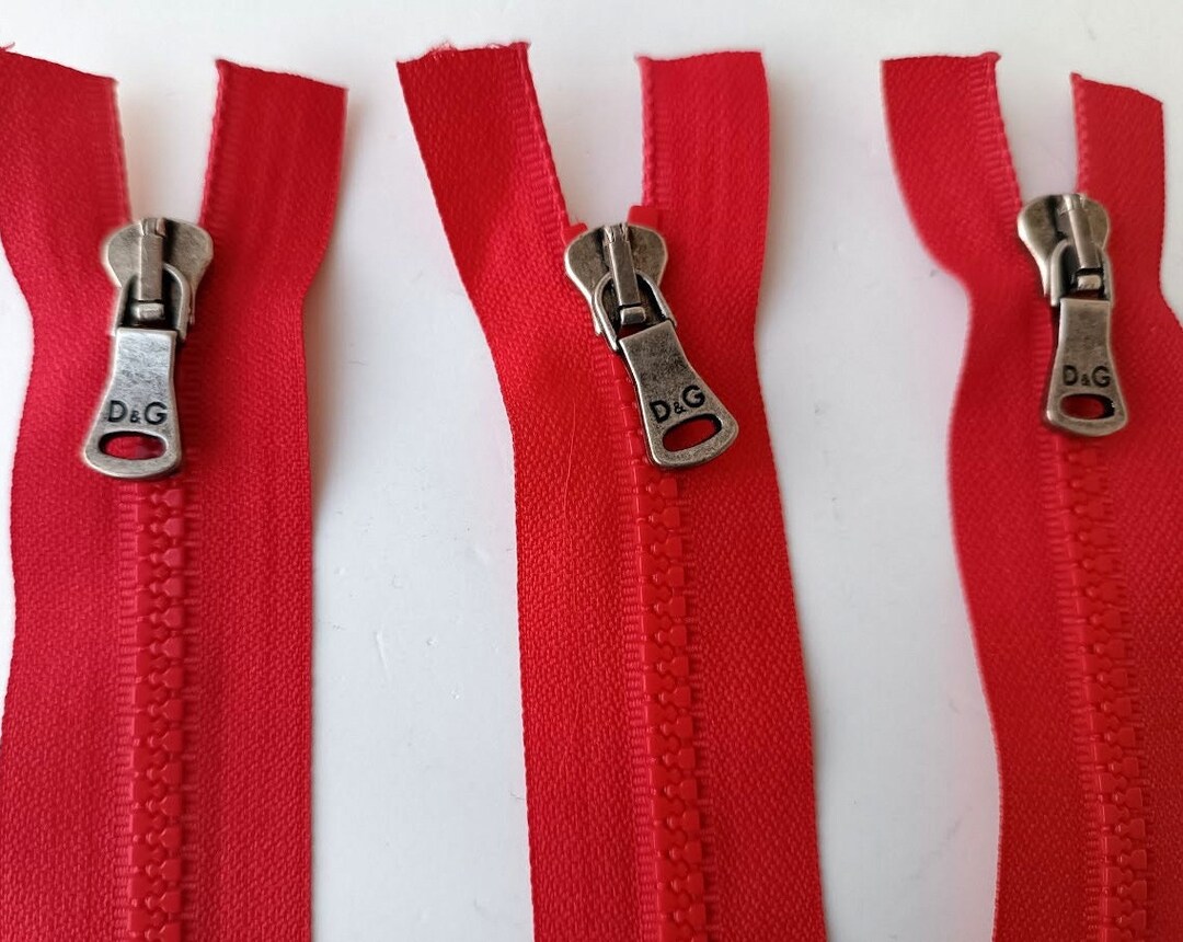 Close-end Red Zipper 16cm Made in Italy, Zipper Brand New From a Stock ...
