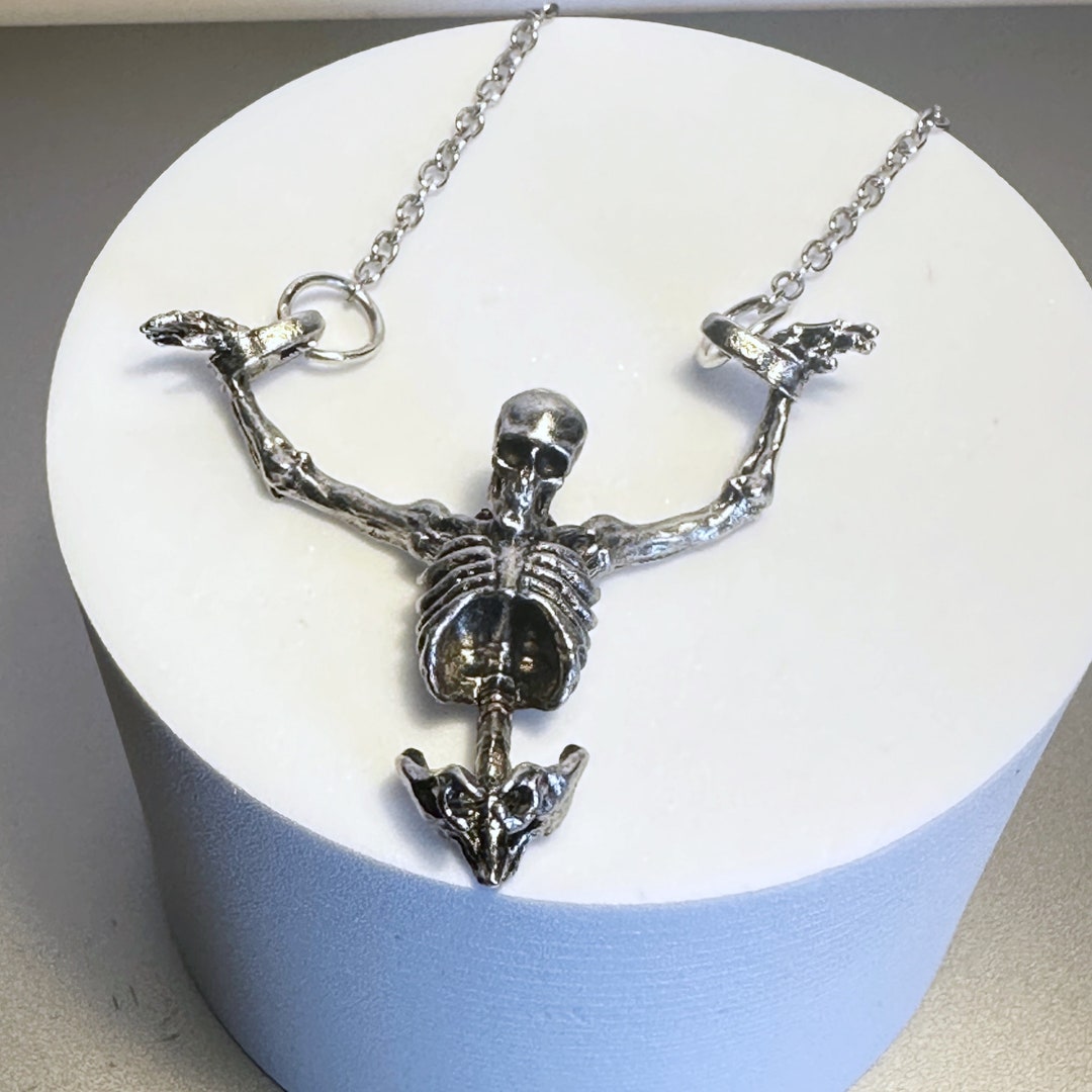 Gothic Punk Chain Skeleton Necklace - Etsy