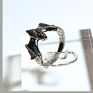 Silver Brass Bat in Flight Ring – Gothic Statement Jewelry, Adjustable ...