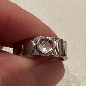 Silver and Crystal Moon Phase Ring - Etsy