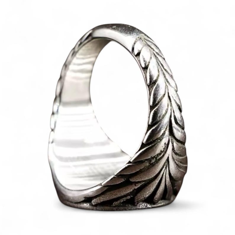 Stainless Steel Roman Caesar Signet Ring: 3D Emperor, Laurel Wreath - Etsy