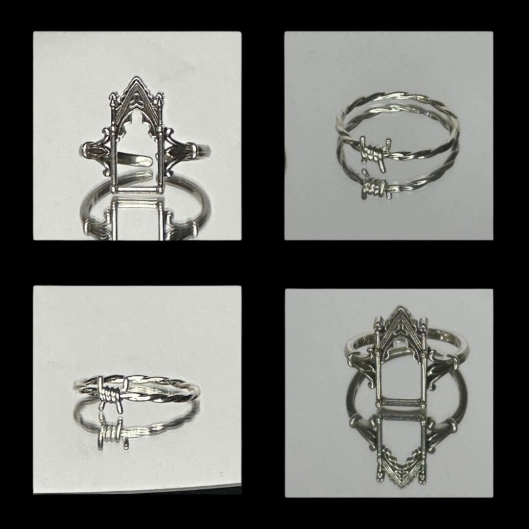 Stainless Steel Gothic Rings Barbed Wire or Gothic Arch Size 8 - Etsy