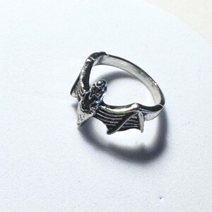 Silver Brass Bat in Flight Ring – Gothic Statement Jewelry, Adjustable ...