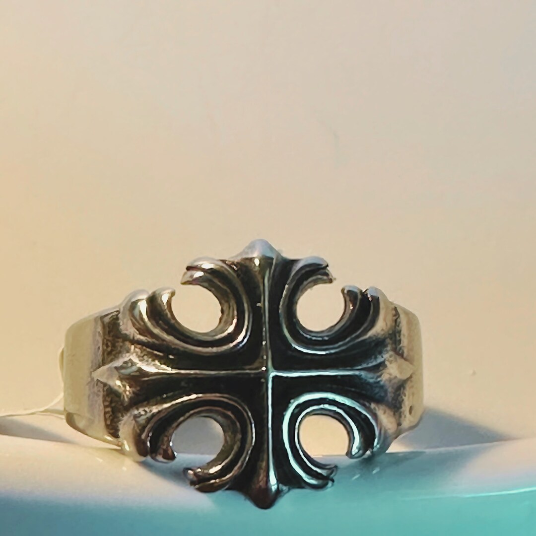 Medieval Templar Rune Cross Ring 316L Stainless Steel Size 11 Antiqued ...