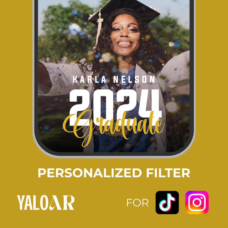 2024 Graduate Filter, Tiktok, Unique Gift, Typography, Personalized ...