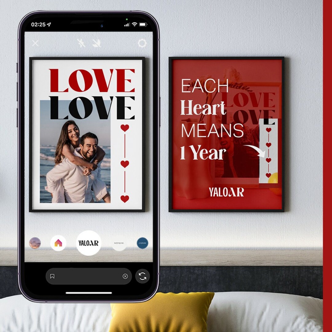 Valentine Augmented Reality Gift Poster, Valentine, Couple Poster ...