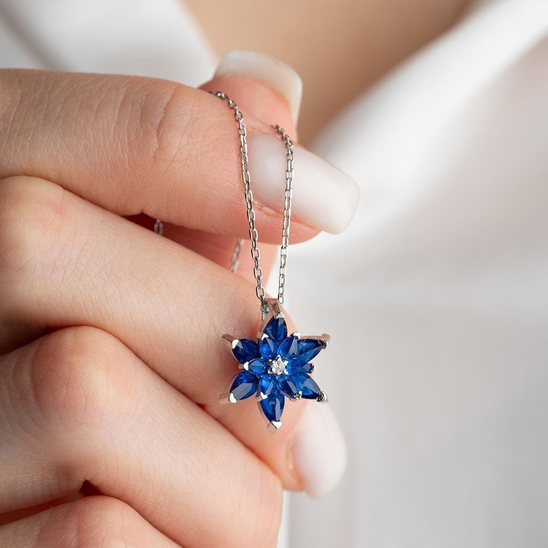 Blue Lotus Necklace - Etsy