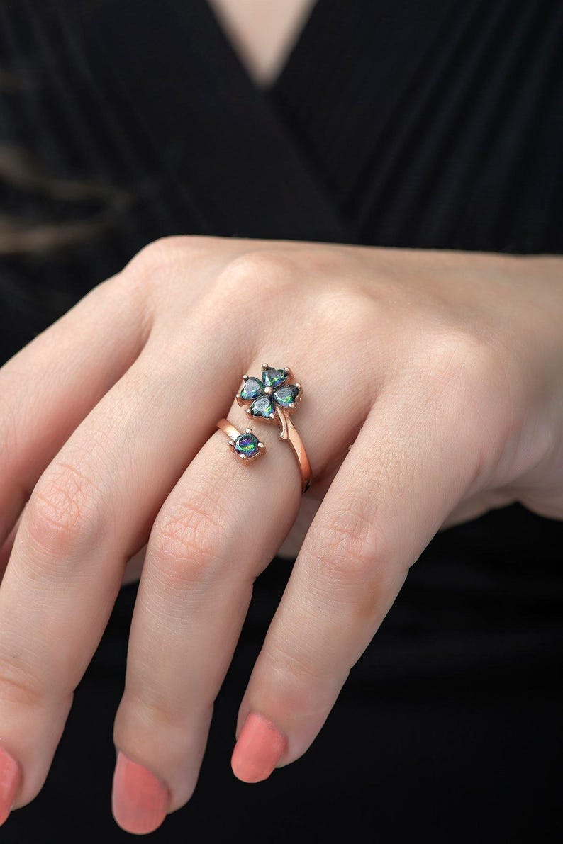 Clover Lucky Ring, Emerald Ring, Vintage Jewelry, 925silver Sultanite ...