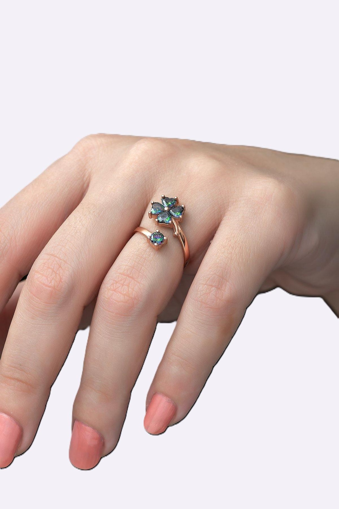 Clover Lucky Ring, Emerald Ring, Vintage Jewelry, 925silver Sultanite ...