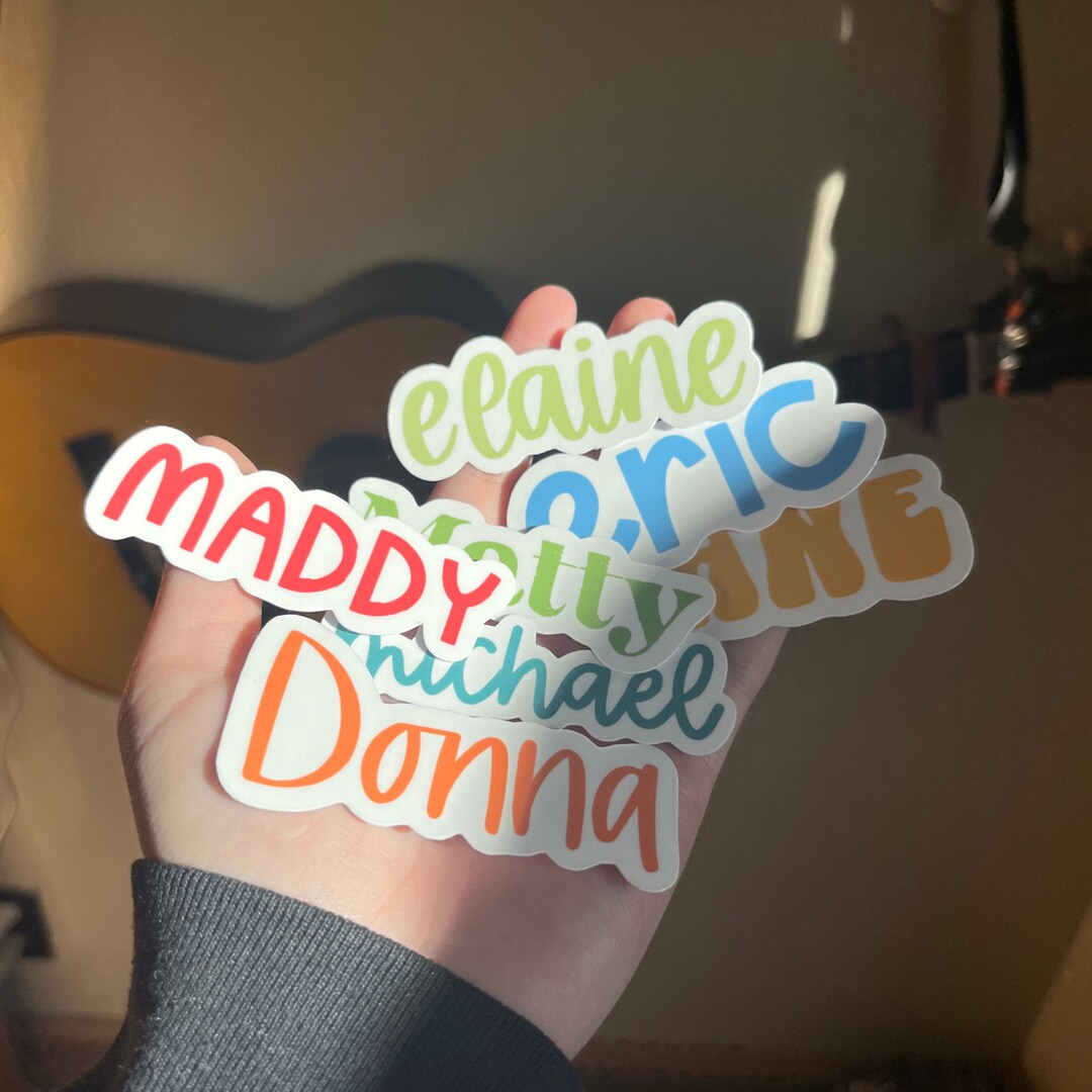 Custom Name Sticker, 7 Total Fonts Aesthetic Stickers, Personalization ...
