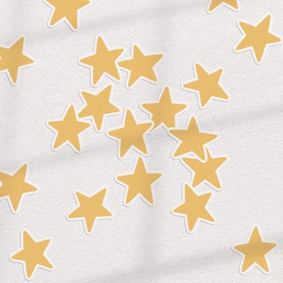 Mini Yellow Star Sticker Pack 12 PC Aesthetic Stickers | Etsy