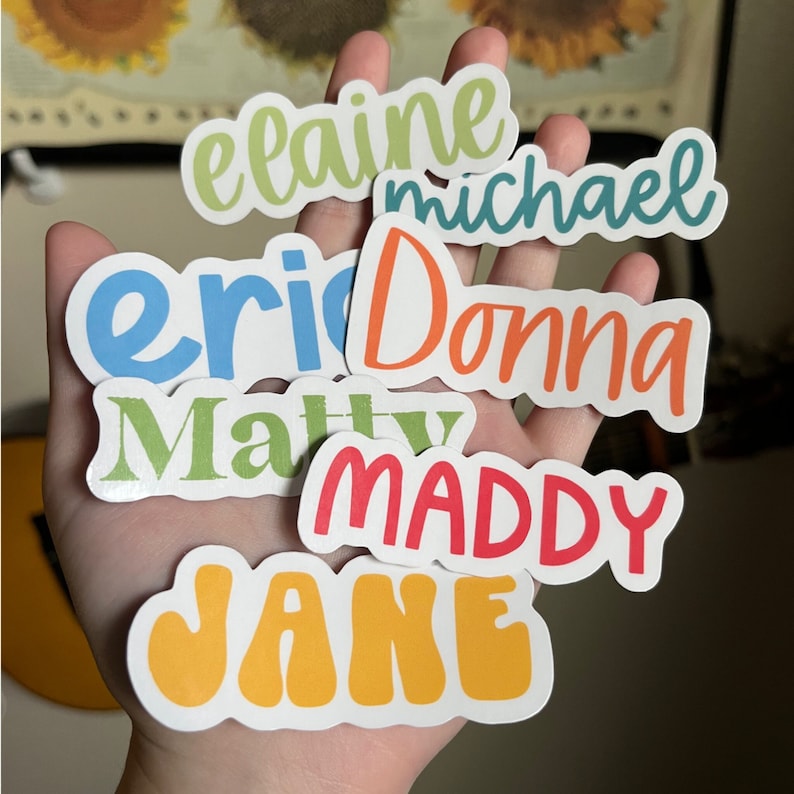 Custom Name Sticker 7 Total Fonts Aesthetic Stickers - Etsy