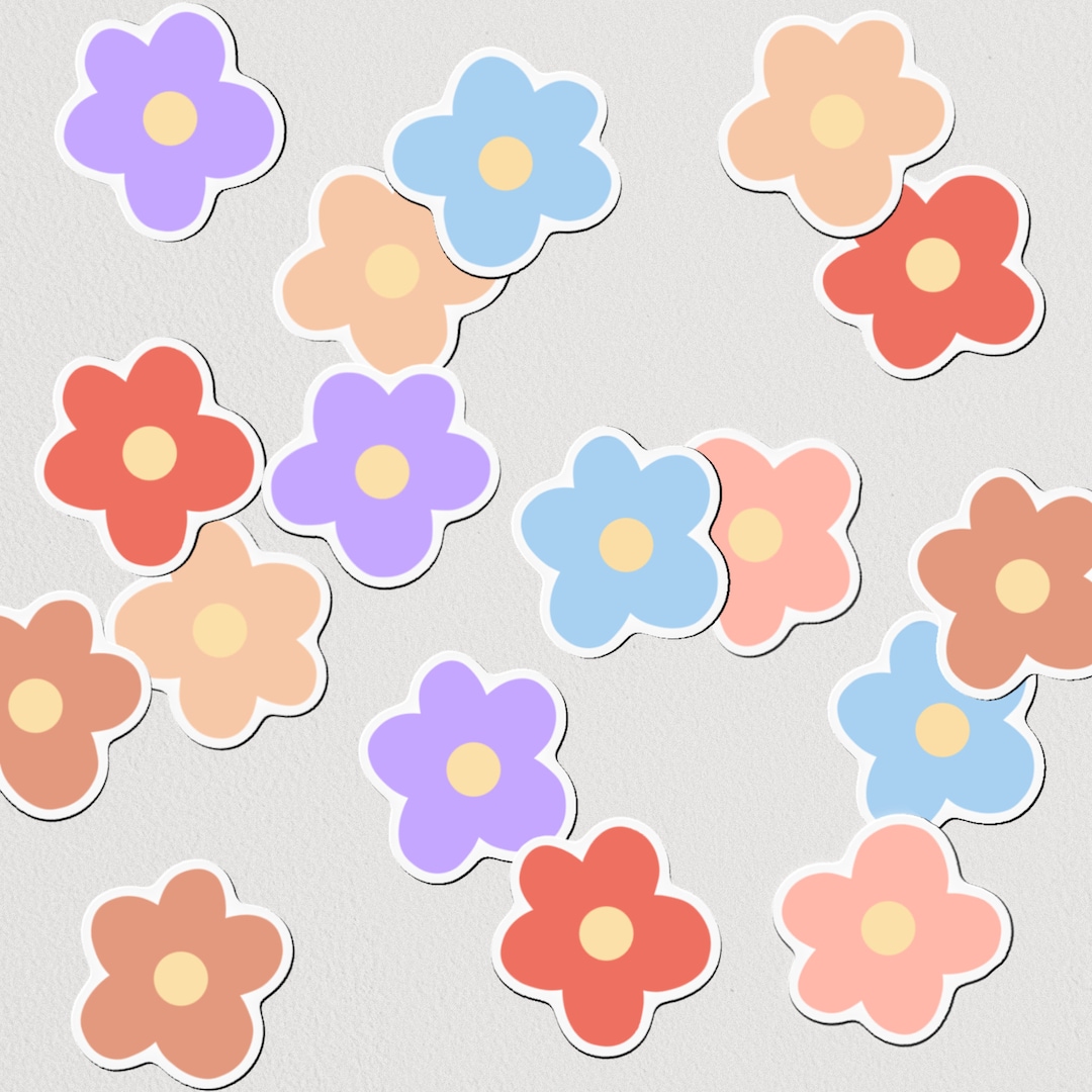Mini Flower Sticker Pack 12 PC Aesthetic Stickers, Flowers, Minimalist ...