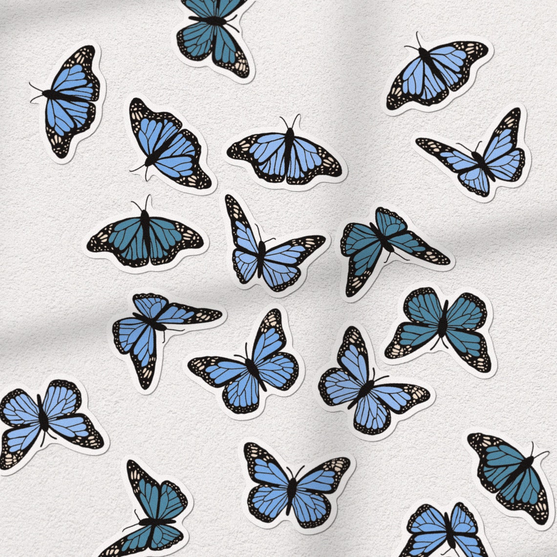 Blue Mini Butterflies 9 PC Sticker Pack Aesthetic Stickers - Etsy