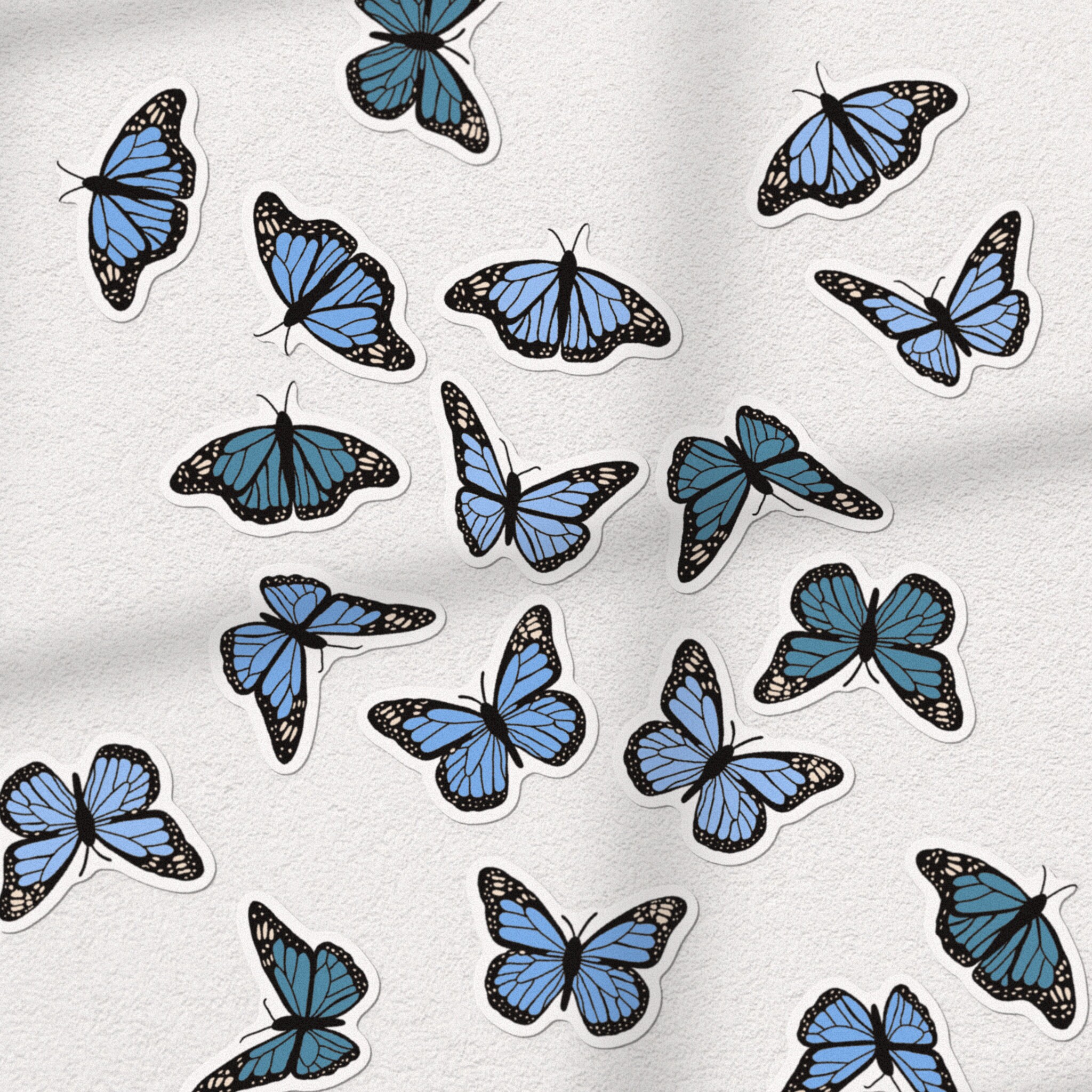 Blue Mini Butterflies 9 PC Sticker Pack Aesthetic Stickers - Etsy