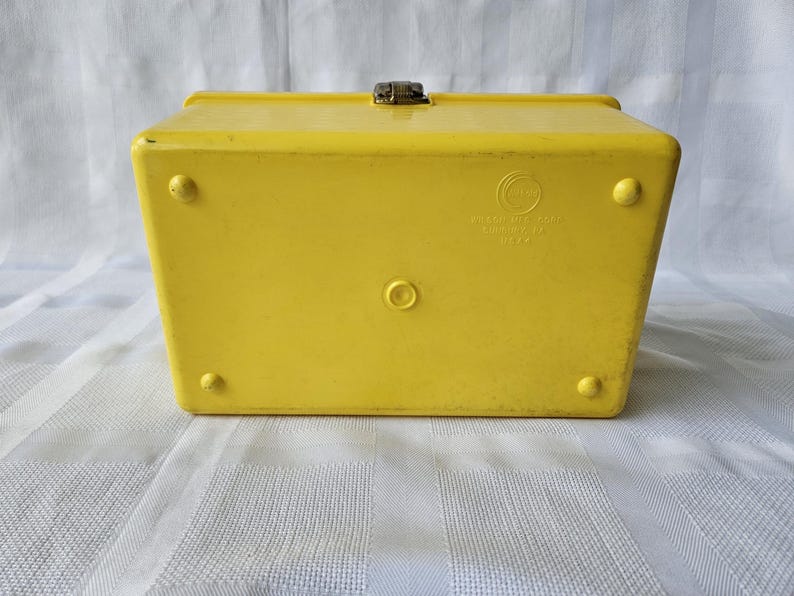 Vintage Yellow Plastic Box With Handle ~ Wil-hold Plastic Box ~ Yellow ...