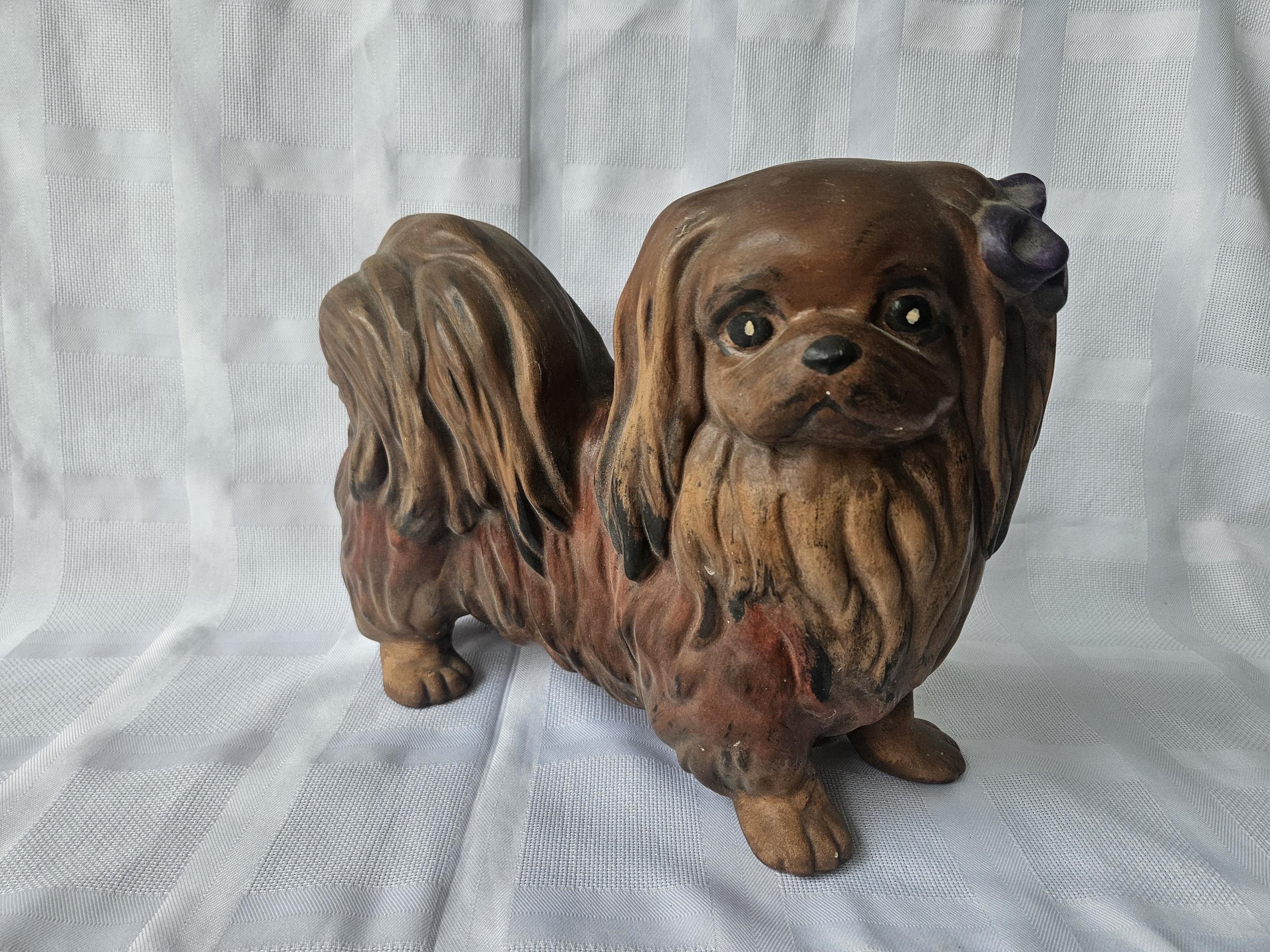 Vintage Pekenese Ceramic Dog Sculpture Vintage Ceramic Dog Figurine Dog ...