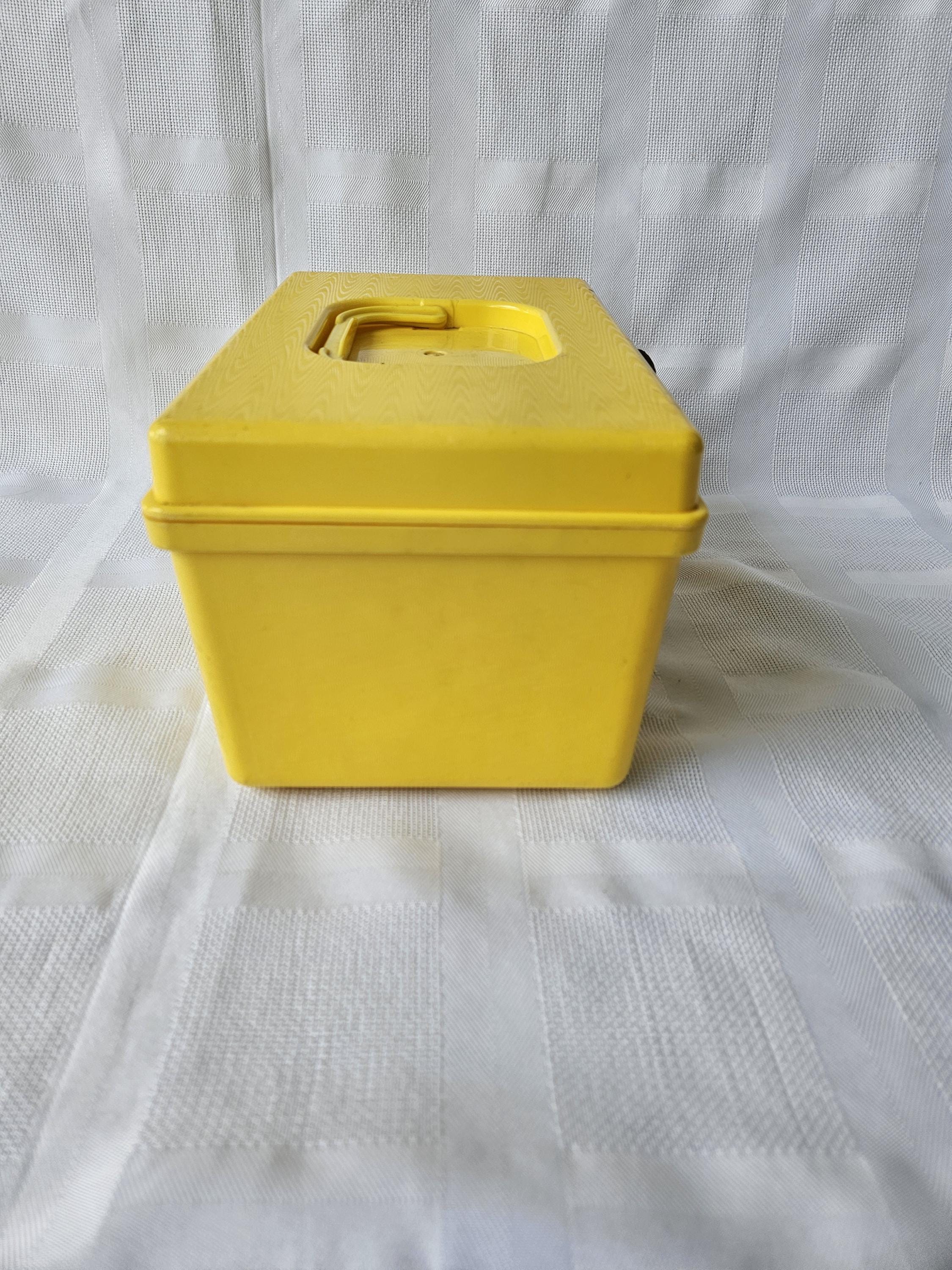 Vintage Yellow Plastic Box With Handle ~ Wil-hold Plastic Box ~ Yellow ...