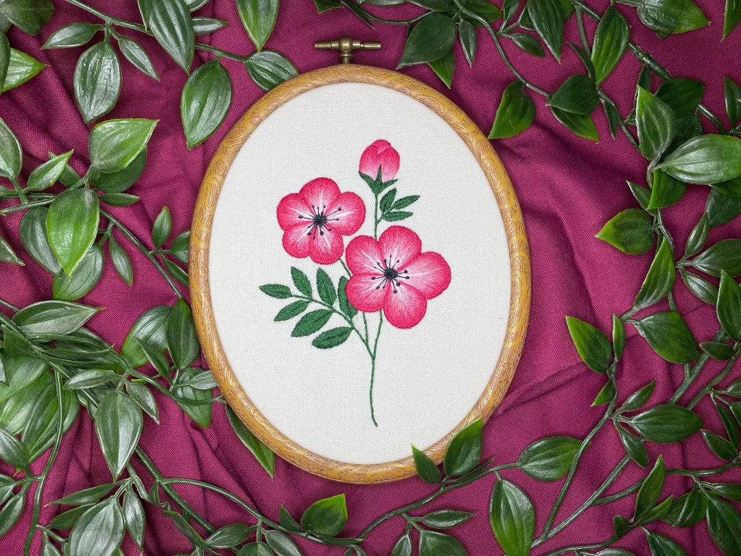 Simple Flower Hand Embroidery Needle/thread Painting Pattern Instant ...
