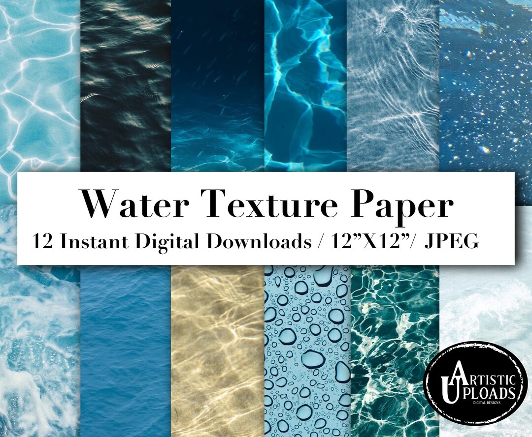 Water Digital Paper Scrapbook Paper Instant Download Blue Green - Etsy