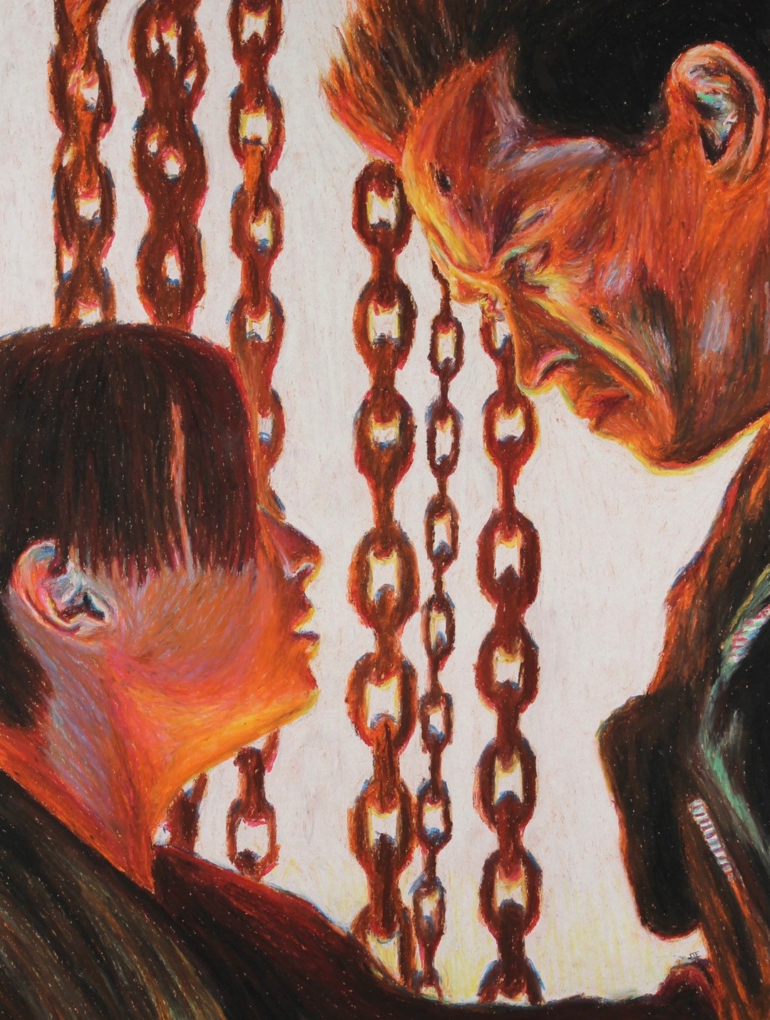 Unframed Original Artwork terminator Oil Pastel Film Art - Etsy