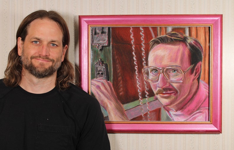 Original Artwork in Hand-painted Frame Kip Oil Pastel - Etsy