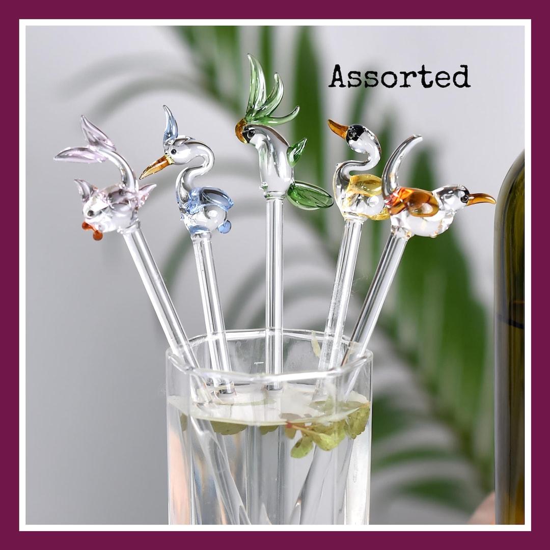 12pc Assorted Vintage Handblown Art Glass Swizzle Stick Stirrers for ...