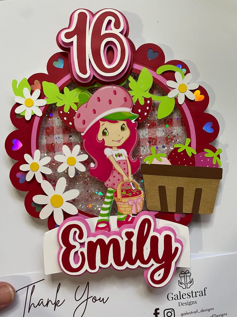 Strawberry Shortcake Cake Topper / Berry First Birthday/strawberry Cake ...
