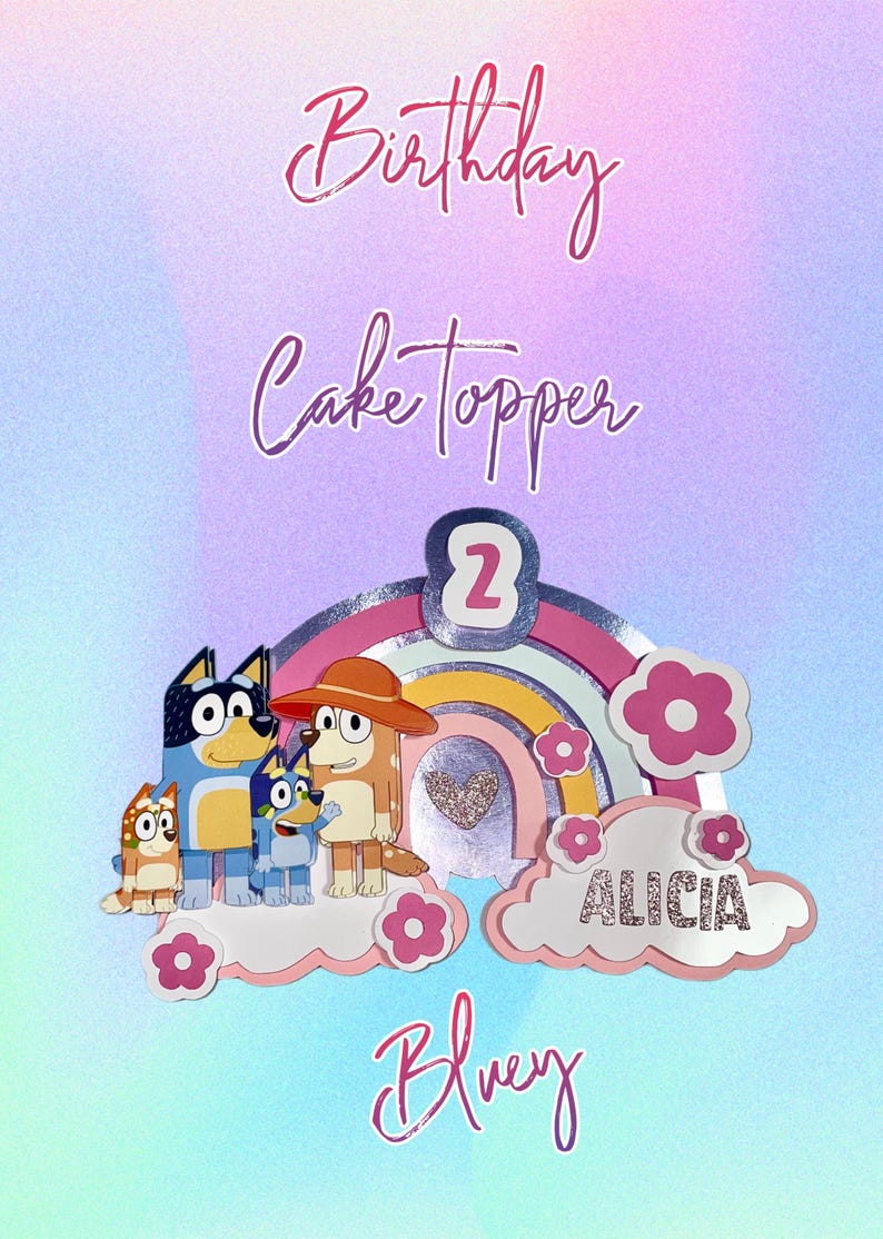 Bluey Cake Topper - Etsy