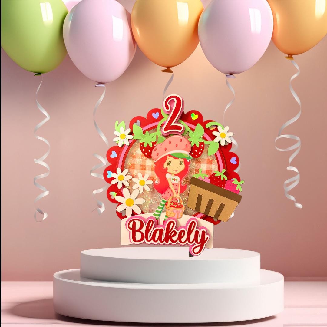 Strawberry Shortcake Cake Topper / Berry First Birthday/strawberry Cake ...