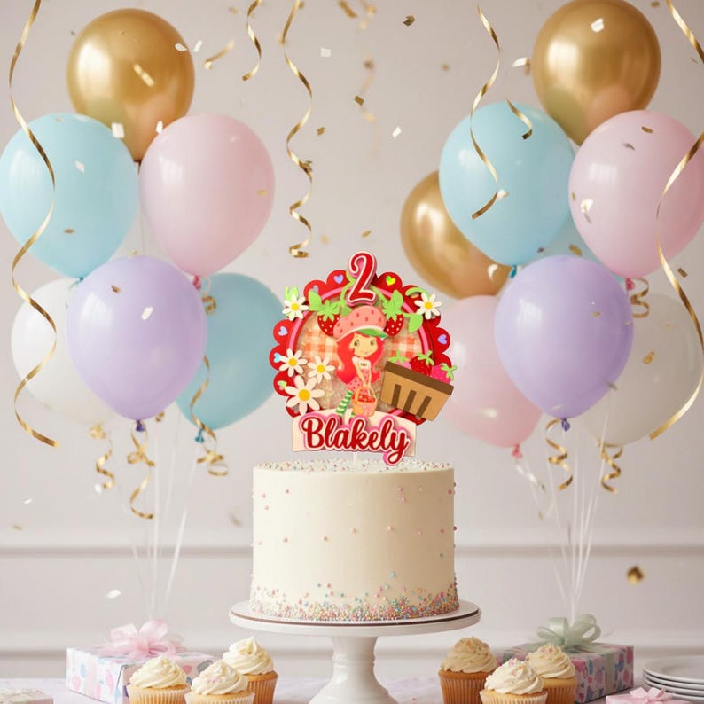 Strawberry Shortcake Cake Topper / Berry First Birthday/strawberry Cake ...