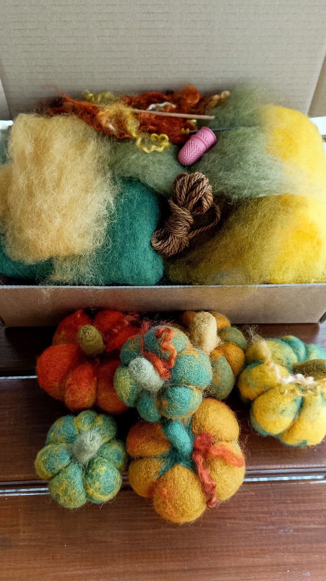 Pumpkin Felting Kit for Beginners - Needle Felted Pumpkin Kit With ...