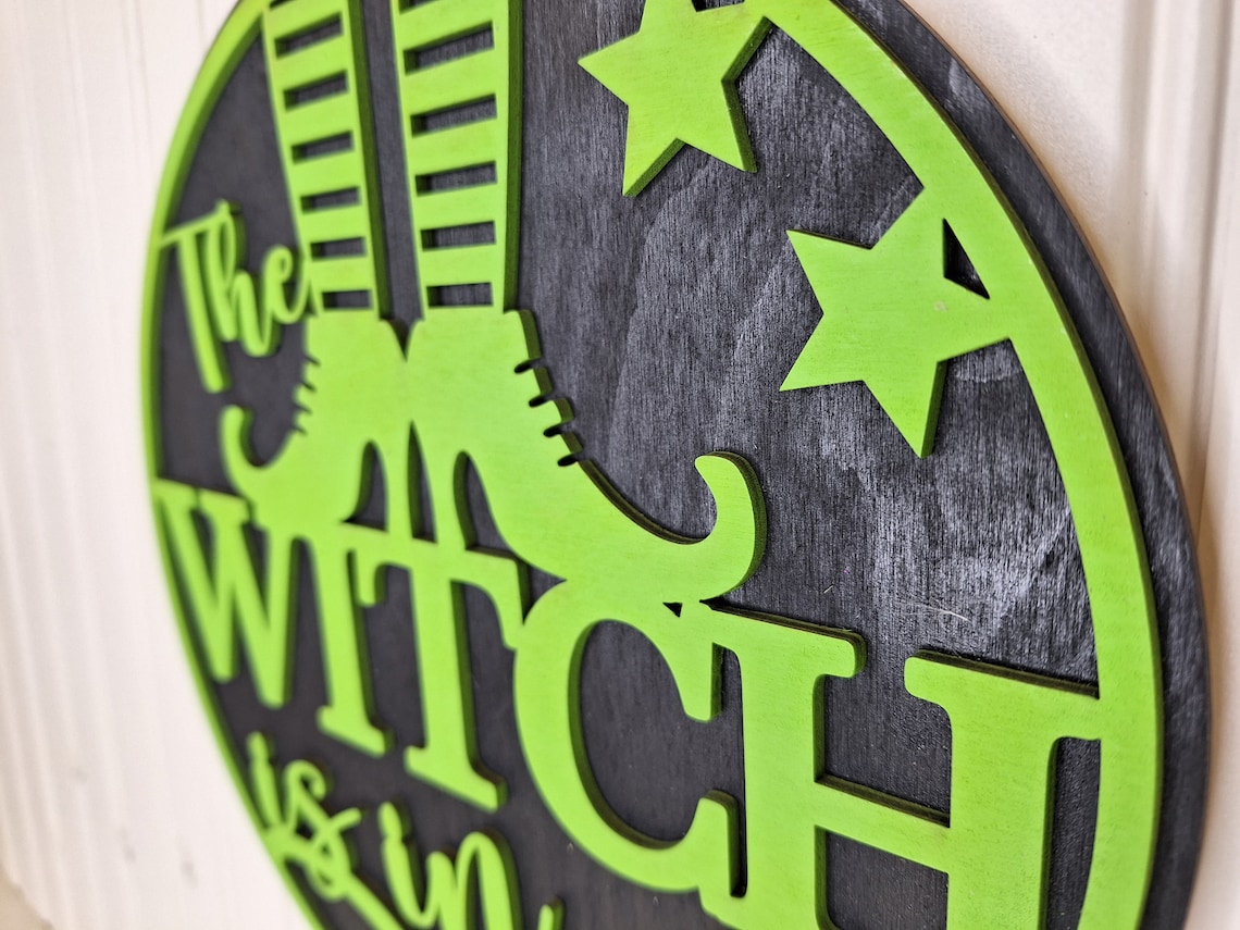 Spooktacular Halloween Sign: the Witch is In Green Round - Etsy