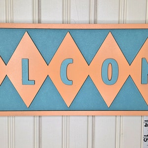 Mid Century Modern Welcome Sign Atomic Starburst Mid Century Sign ...