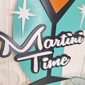 Martini Time - Geometric Mid-century Boomerang Sign - Add a Pop of ...